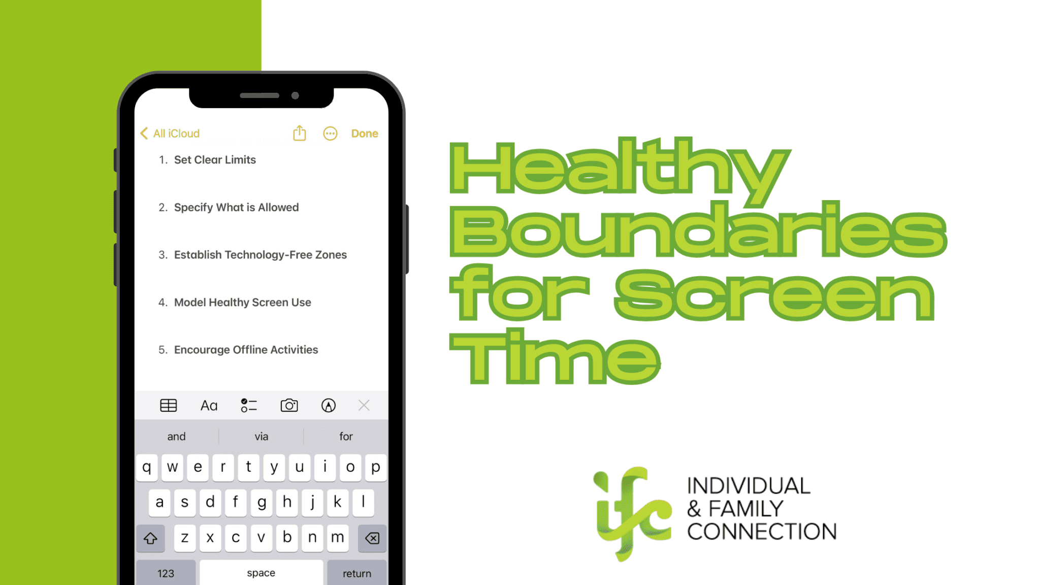 Healthy Boundaries for Screen Time — Individual & Family Connection